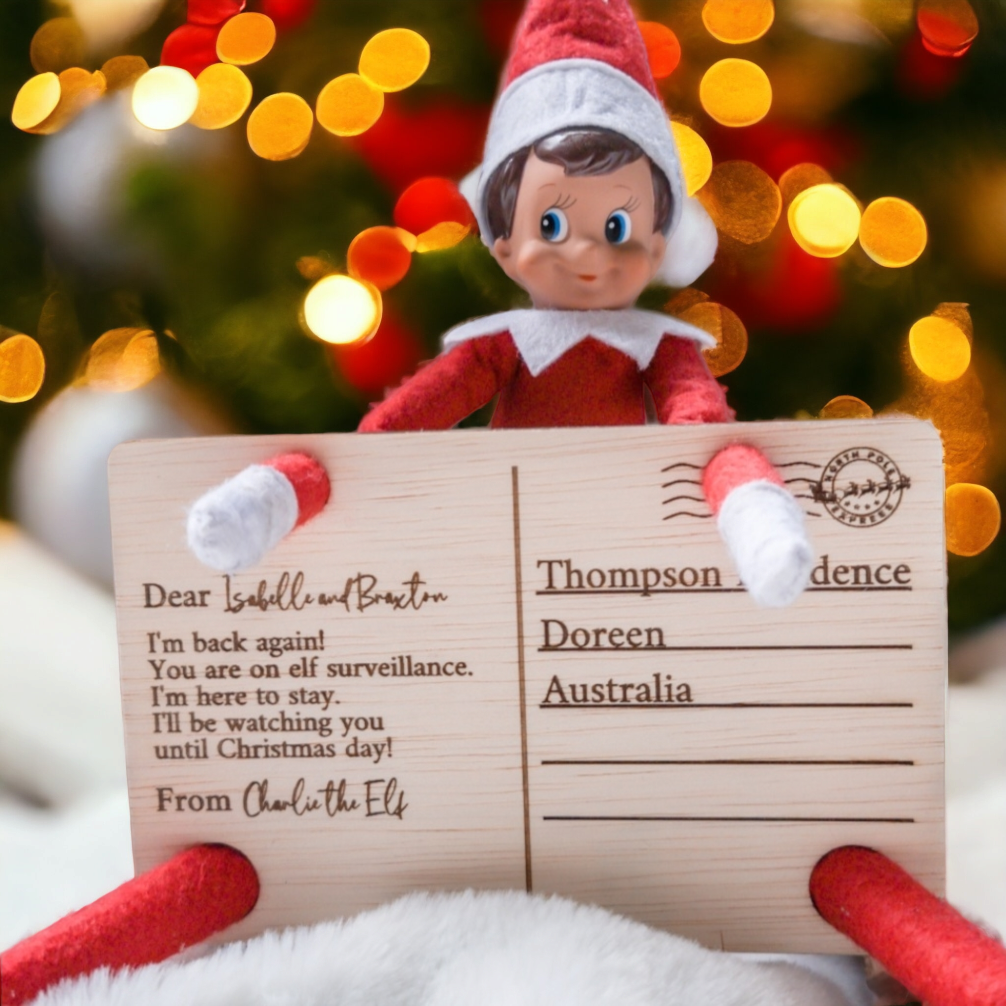 Christmas Elf Arrival Postcard